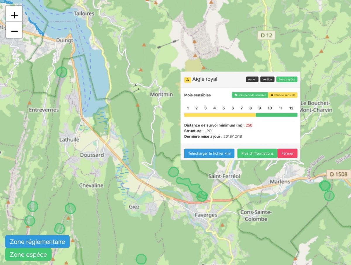 Cartes vol libre du Parc Naturel Régional des Bauges – Les Chamois Volants